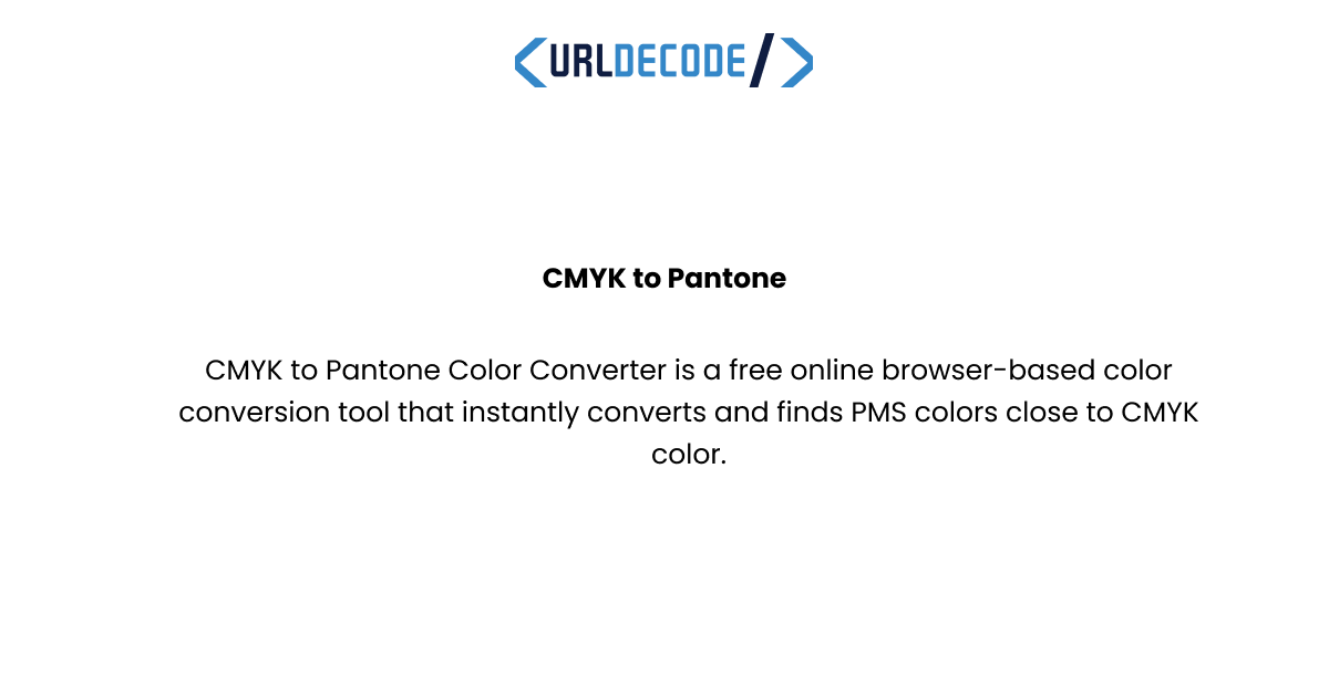 CMYK To Pantone Converter - Convert CMYK to Pantone